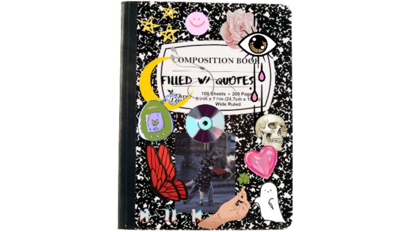 a composition notebook filled with quotes – The Messy Middle 🖤